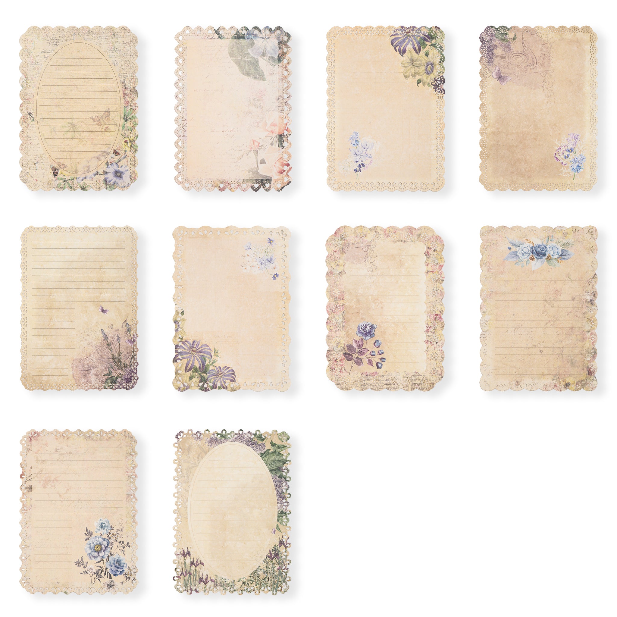 Romantic Flowers Scrapbook Paper - 10 Sheets – tiefossi