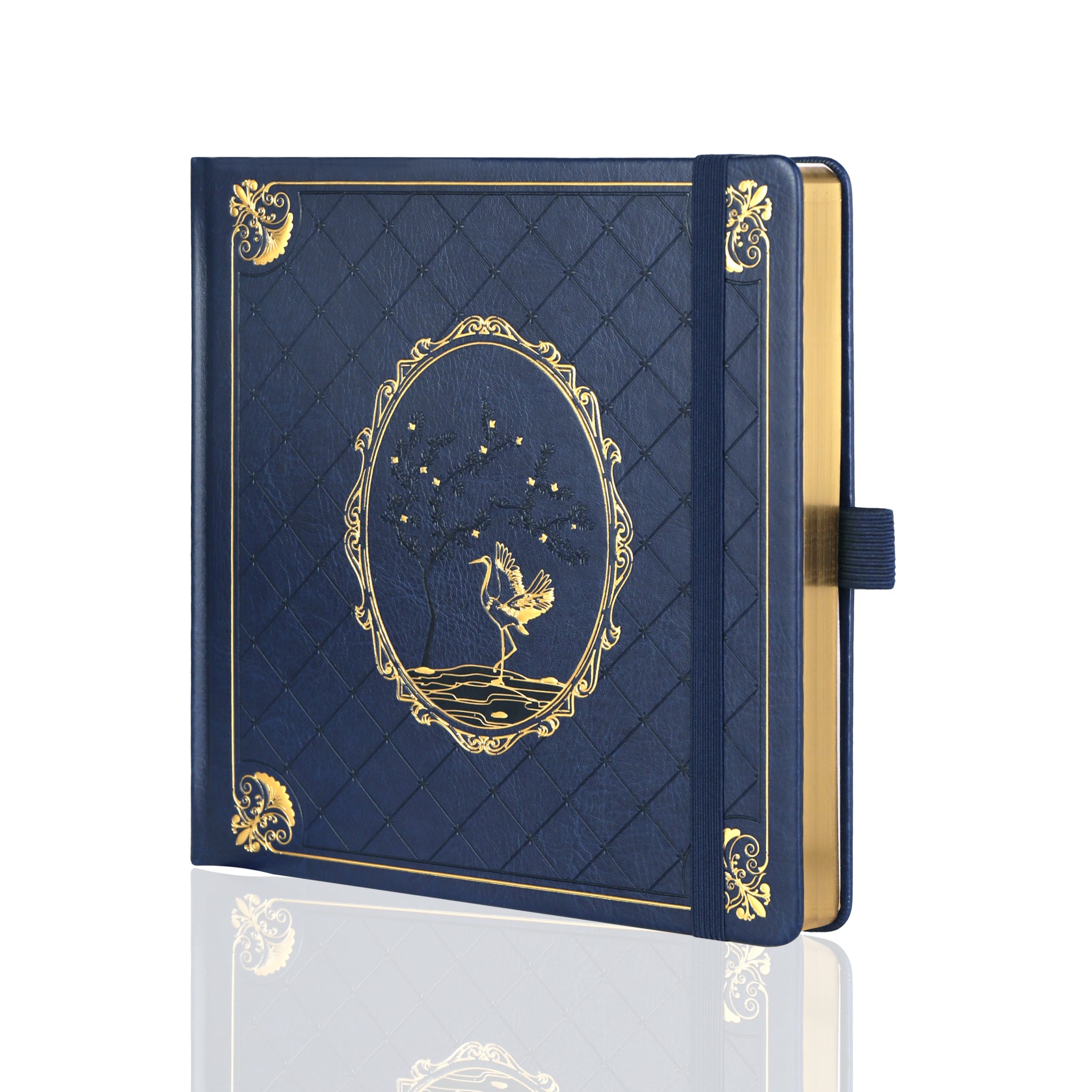 8x8 Square Crane Dot Grid Notebook - Dark Blue – tiefossi