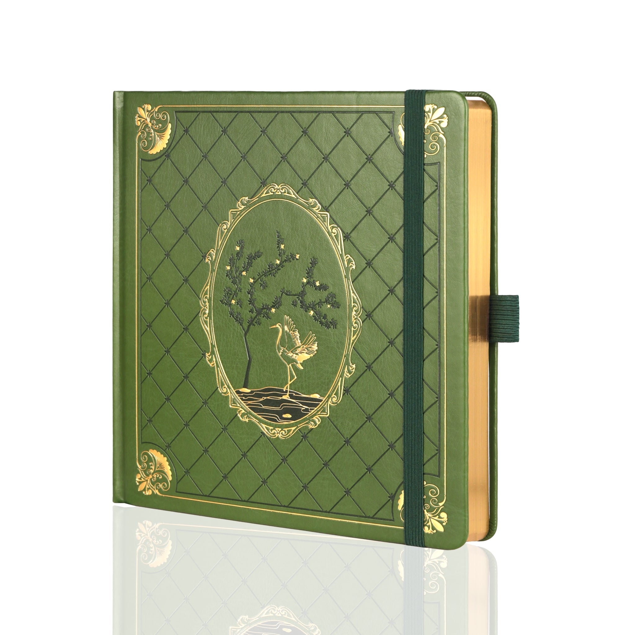 8x8 Square Crane Dot Grid Notebook - Green – tiefossi