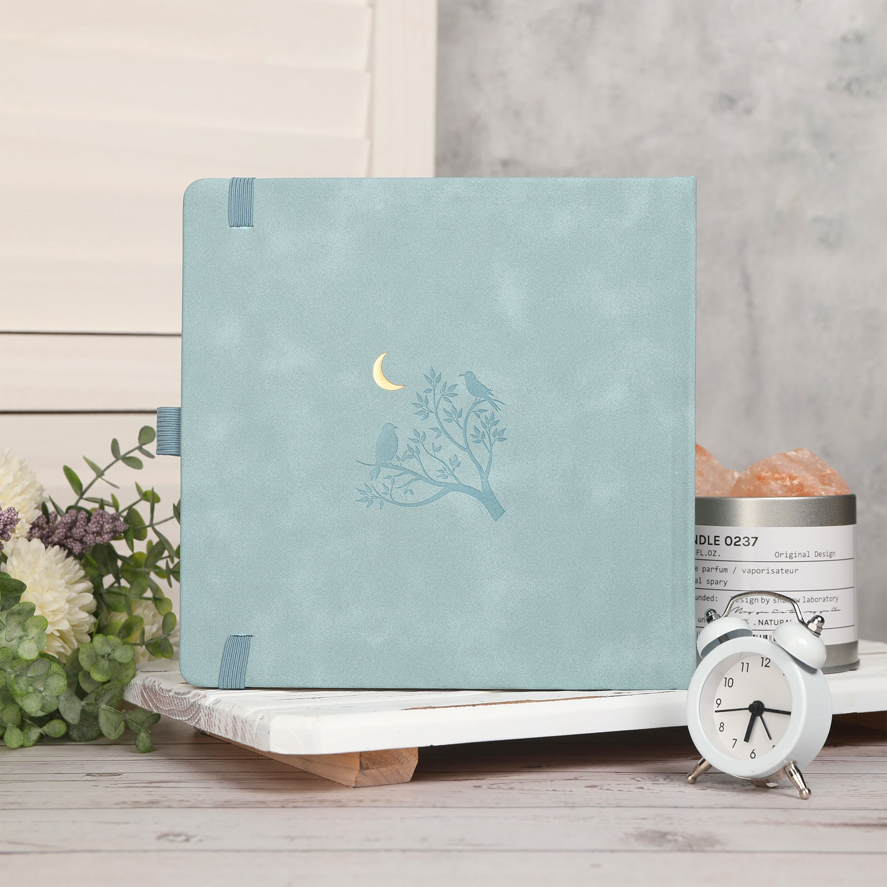 8x8 Square Moonlight Melody Dot Grid Notebook - Light Blue – tiefossi