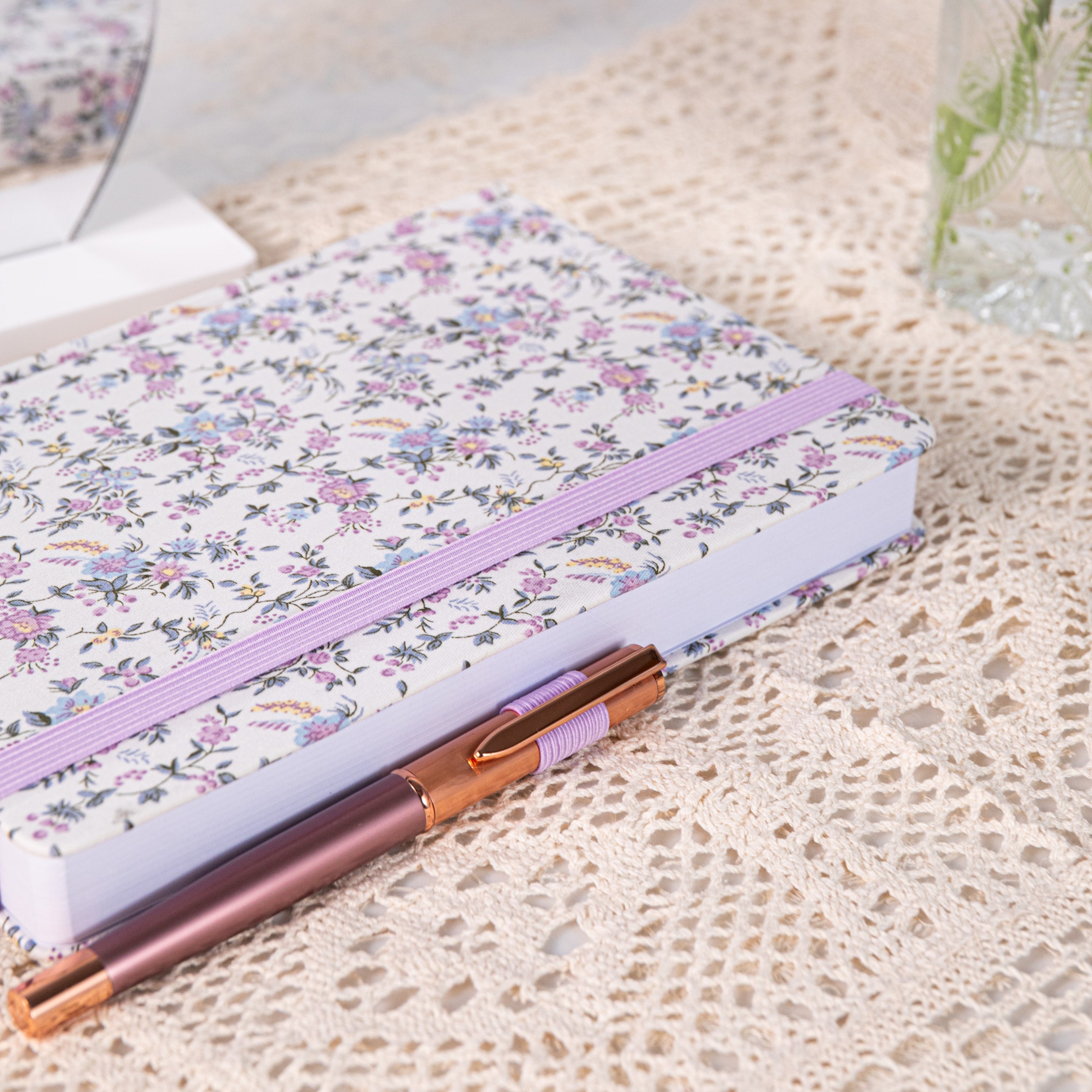 A5 Floral Dot Grid Bullet Journal - Lavender – tiefossi
