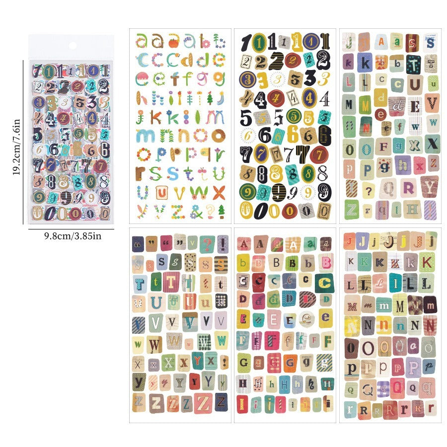 Cute Letter & Number Stickers - 6 Sheets – tiefossi