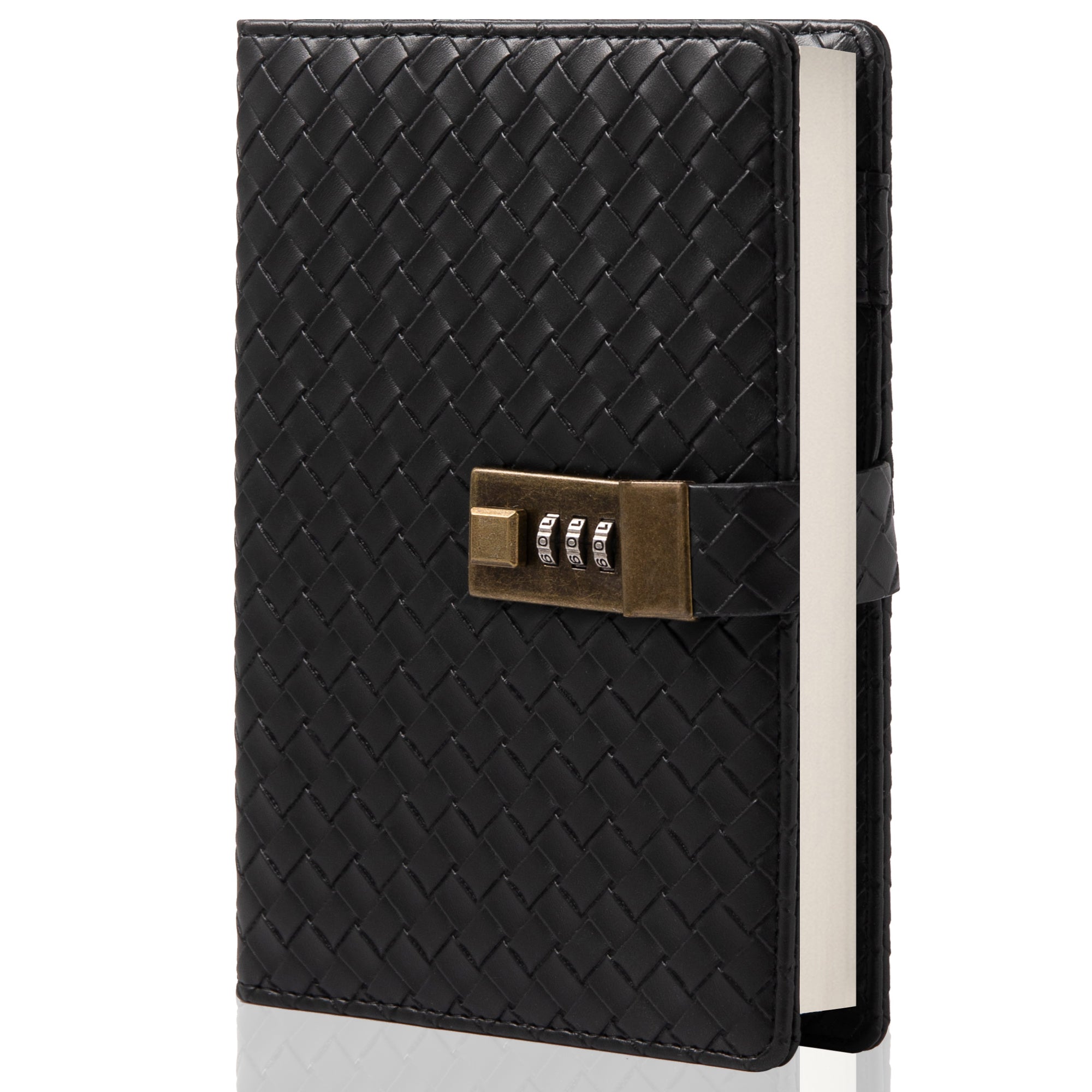 Woven Leather Lock Journal - B6 - Ruled - Black – tiefossi